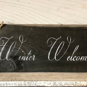 Winter Welcome Sign Winter Sign Welcome Wall Decor - Etsy