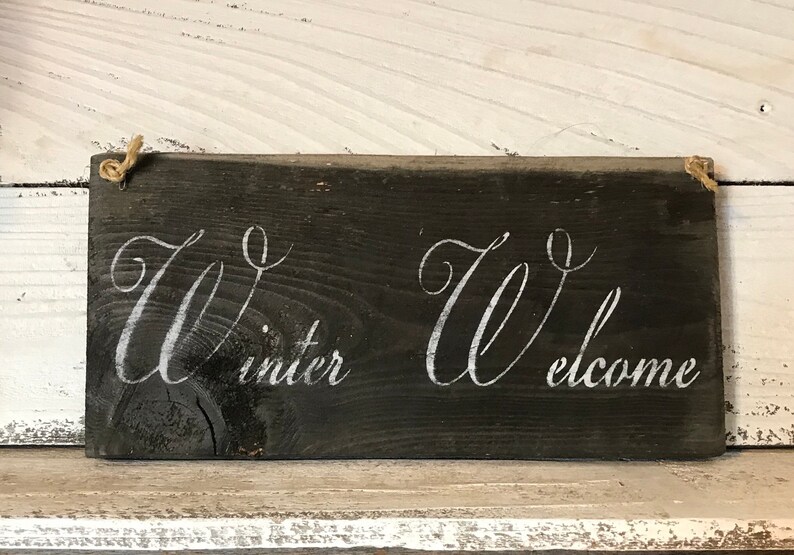 Winter Welcome Sign Winter Sign Welcome Wall Decor - Etsy