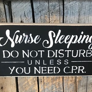 Nurse Sleeping Sign Funny Nursing Student Gift Nurse Wall Art Home Wall ...