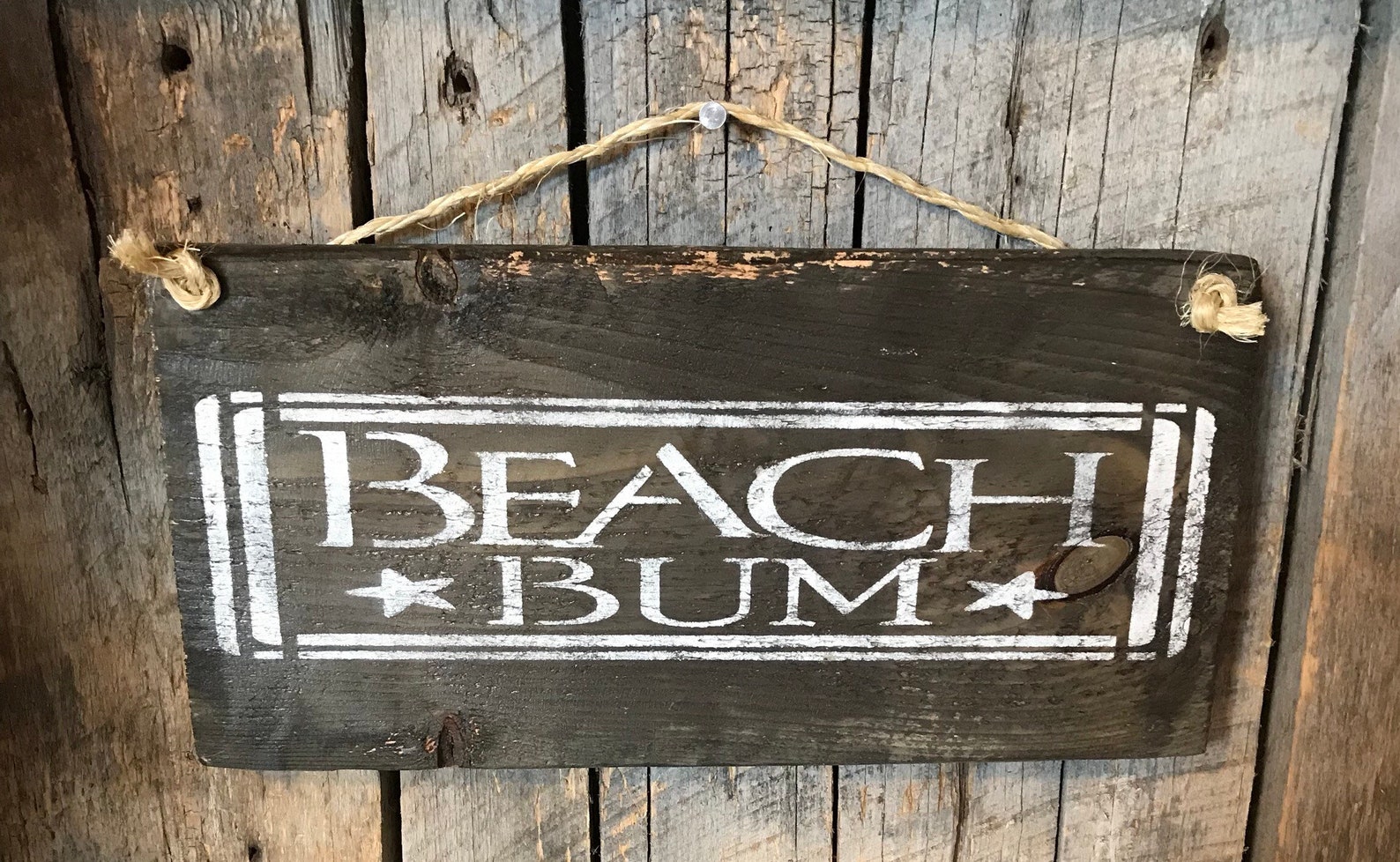 Beach Bum Sign Beach Wall Art Barn Wood Sign Beach Bum | Etsy