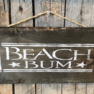 Beach Bum Sign Beach Wall Art Barn Wood Sign Beach Bum Gift Home Wall ...