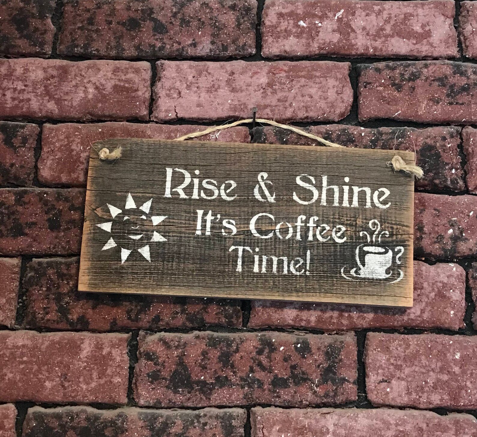 Rise and Shine It's Coffee Time Sign Coffee Bar Sign | Etsy