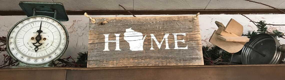 Wisconsin Home Sign Wisconsin Sign Wisconsin Gift | Etsy