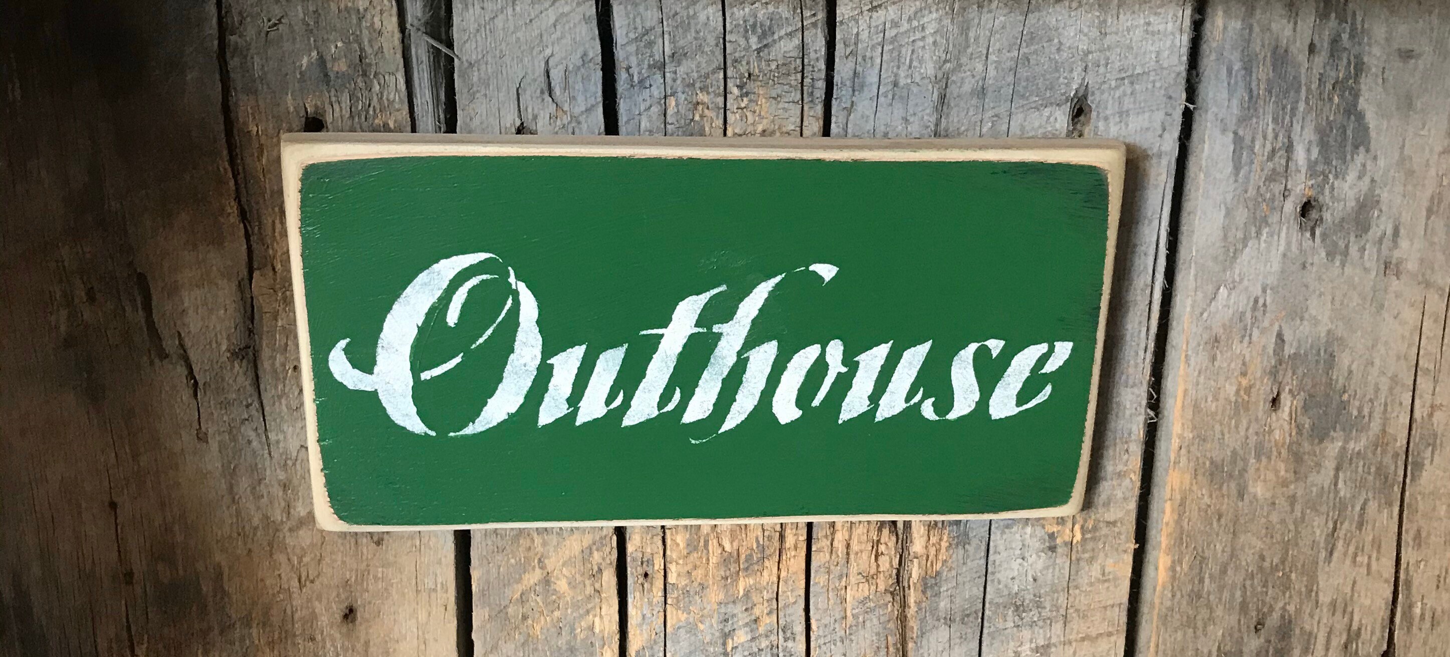 Outhouse Sign Bathroom Wall Decor Outhouse Art Painted - Etsy.de
