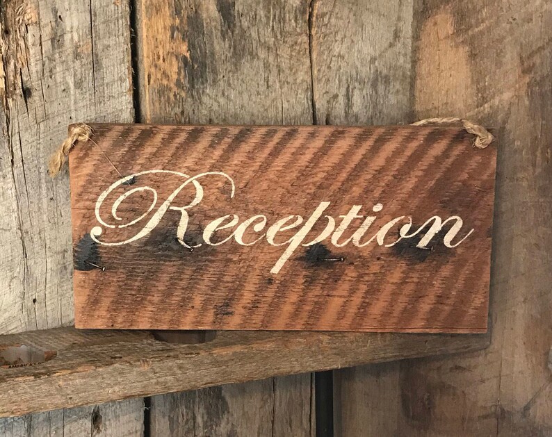 Reception Sign Barn Wood Sign Business Wall Art - Etsy