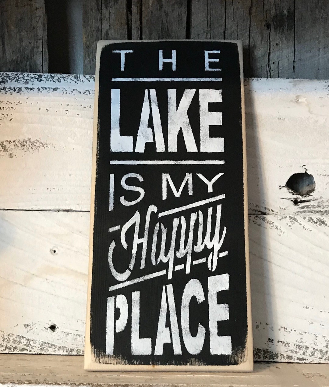 The Lake is My Happy Place Sign Lake House Sign Lake Wall Art Home Wall ...