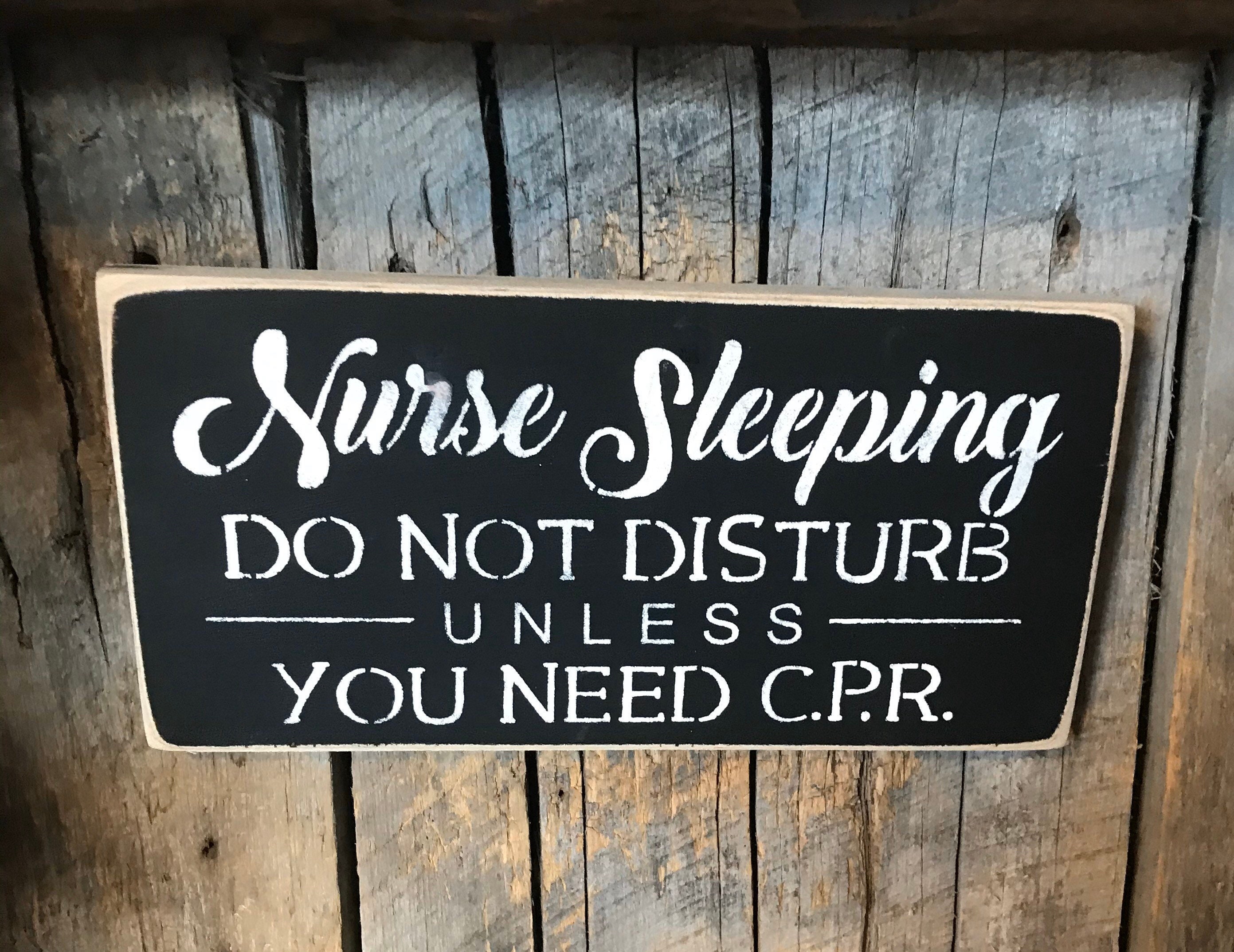 Nurse Sleeping Sign Funny Nursing Student Gift Nurse Wall | Etsy