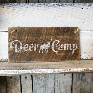 Deer Camp Sign Hunting Camp Sign Deer Hunter Gift Barn Wood Sign ...