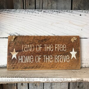 Land of the Free Home of the Brave Sign Veterans Day Gift - Etsy