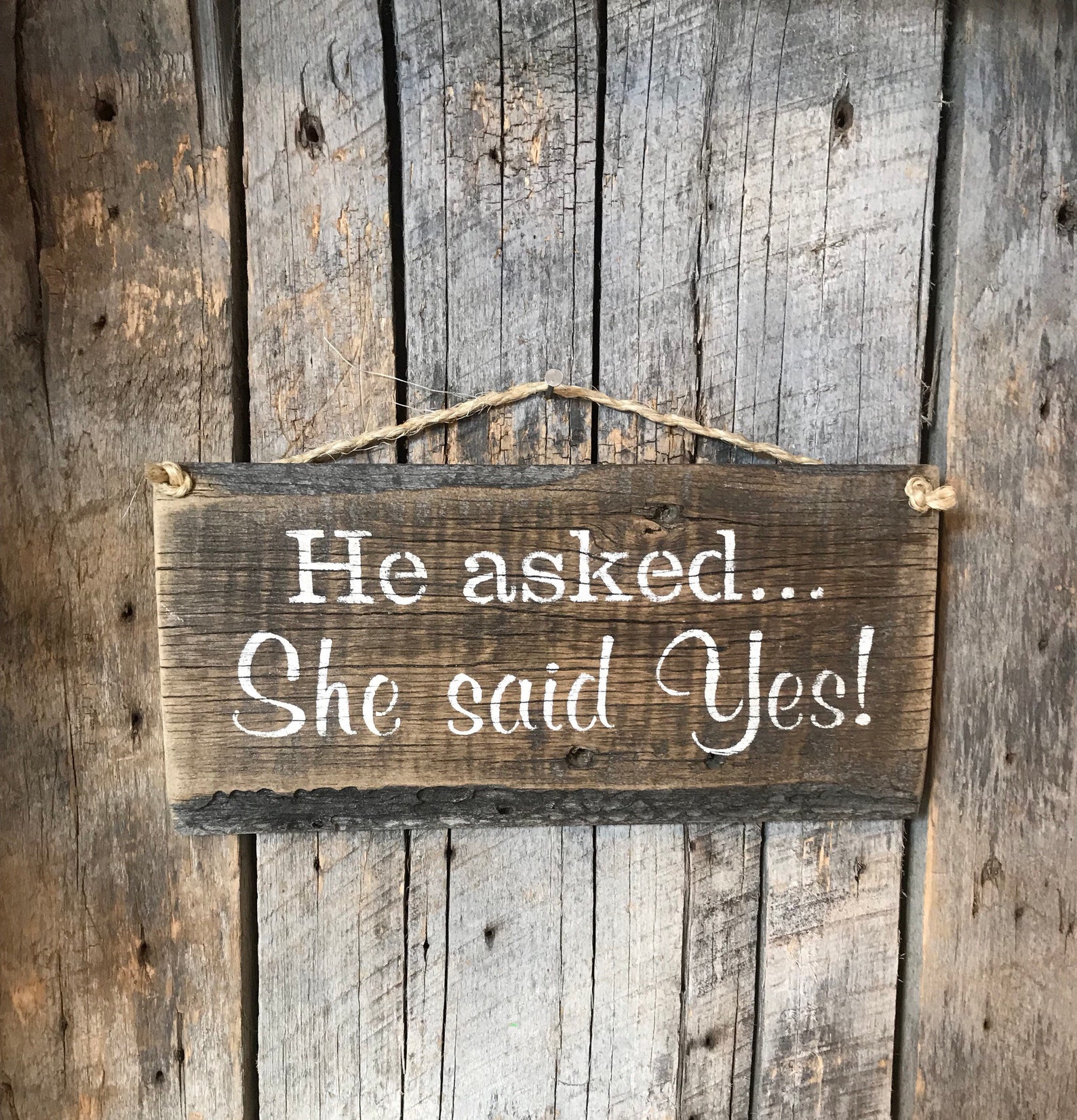 He Asked She Said Yes Sign Engagement Sign Wedding - Etsy
