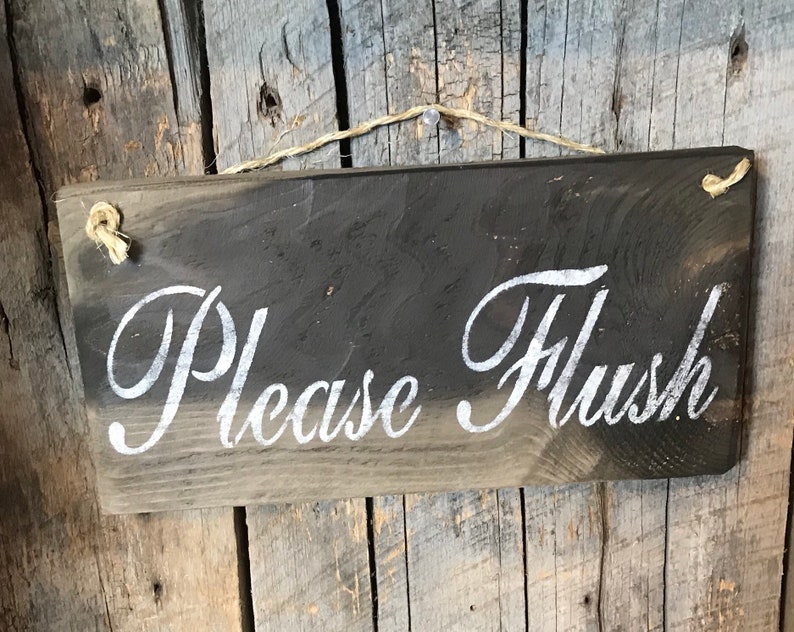 Please Flush Sign Flush the Toilet Sign Bathroom Wall | Etsy Israel