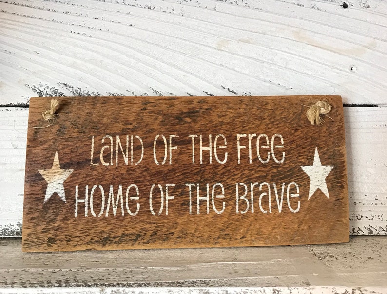Land Of The Free Home Of The Brave Sign Veterans Day Gift | Etsy