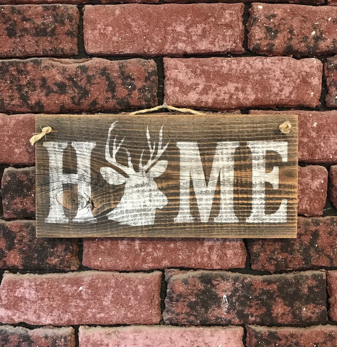 Home Sign Deer Sign Hunting Decor Barn Wood Sign Deer Hunter Sign Deer ...