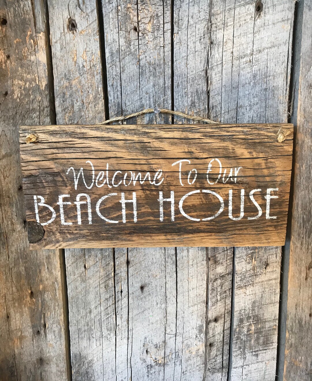Welcome to Our Beach House Sign Barn Wood Sign Coastal Wall Decor ...