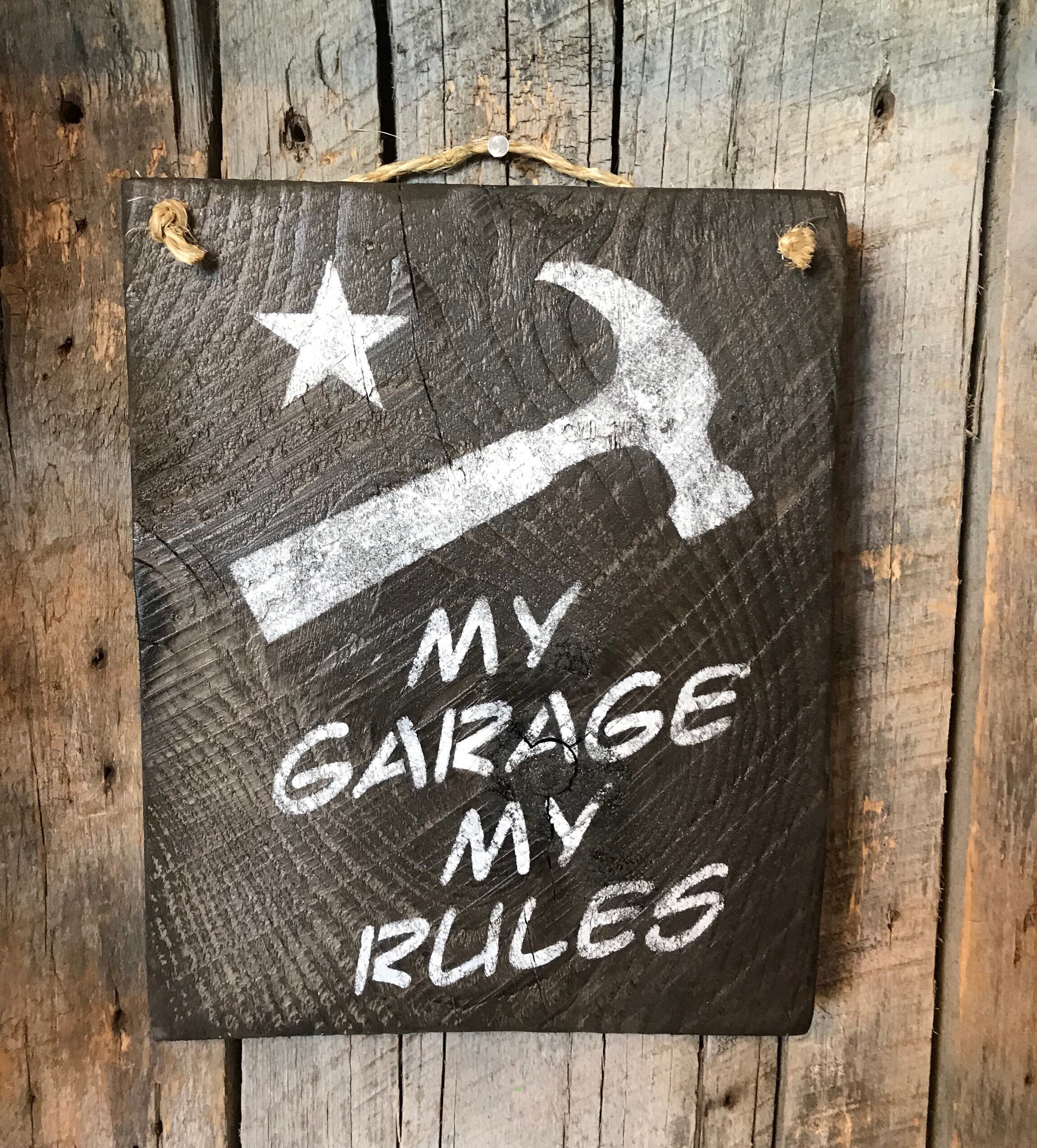 Garage Signs For Men Garage Wall Decor Rules Sign For | Etsy