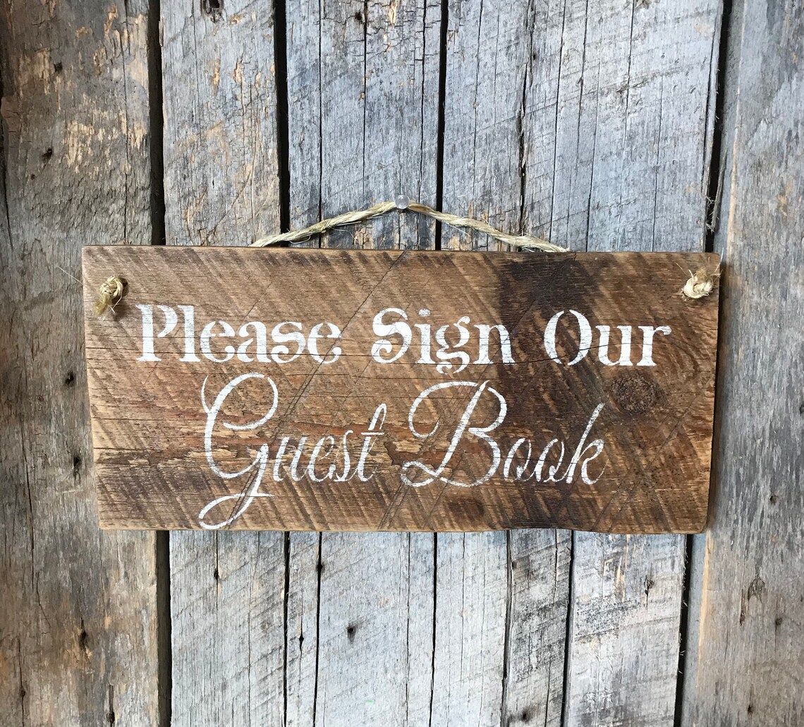 Please Sign Our Guest Book Sign Guestbook Sign Barn Wood - Etsy