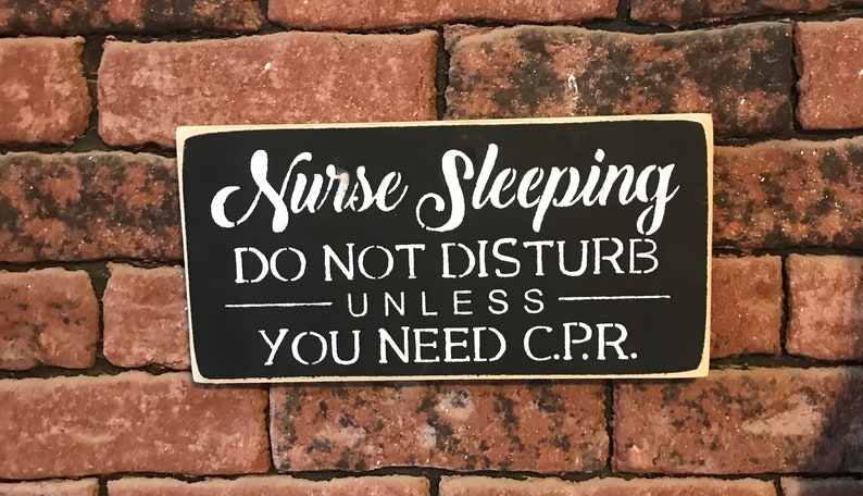 Nurse Sleeping Sign Funny Nursing Student Gift Nurse Wall | Etsy
