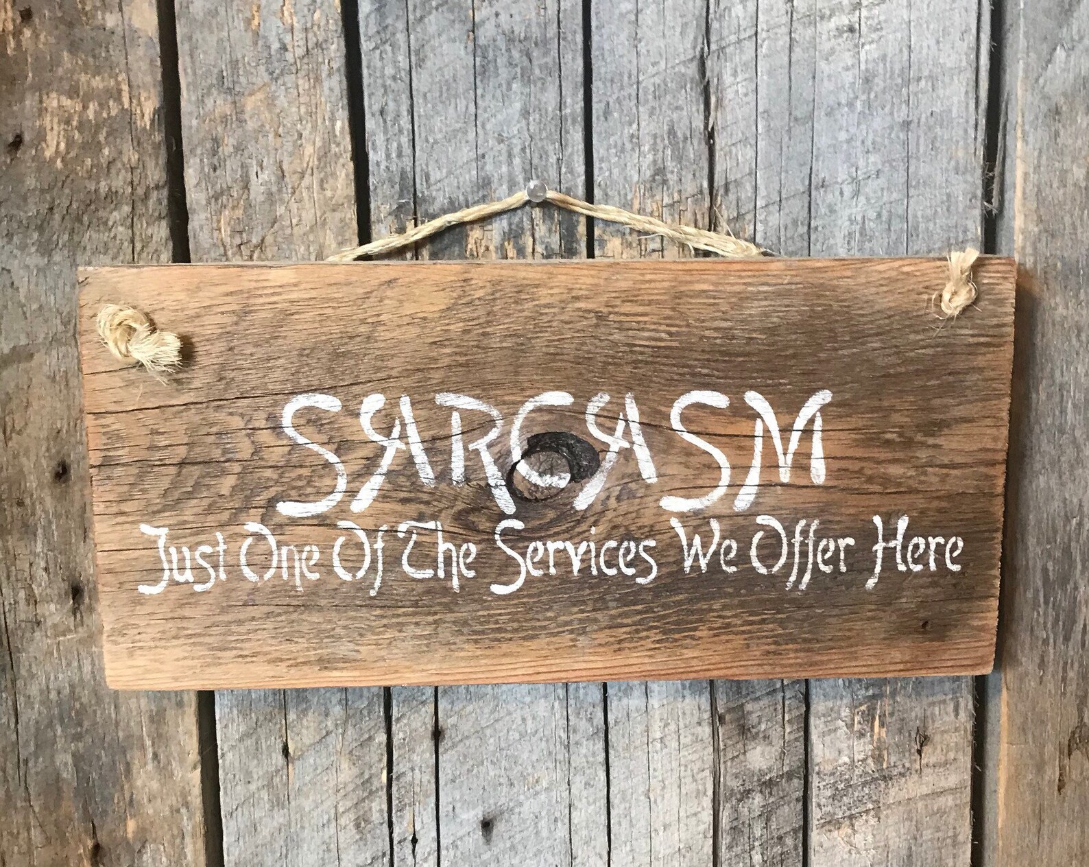 Sarcasm Sign Barn Wood Sign Home Wall Decor Sarcasm Gift - Etsy