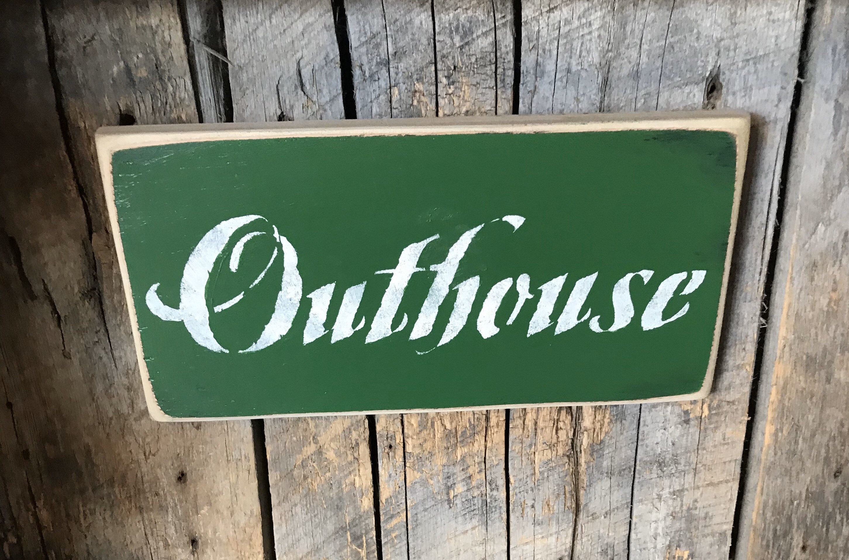 Outhouse Sign Bathroom Wall Decor Outhouse Art Painted - Etsy.de