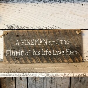 Fireman Gift Fireman Wedding Gifts Barn Wood Sign Firemen Gift ...