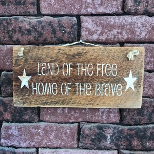 Land of the Free Home of the Brave Sign Veterans Day Gift - Etsy