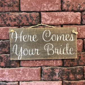 Here Comes Your Bride Sign Wedding Wall Art Wedding Sign Ceremony Wall ...