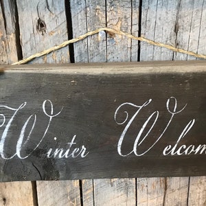 Winter Welcome Sign Winter Sign Welcome Wall Decor - Etsy