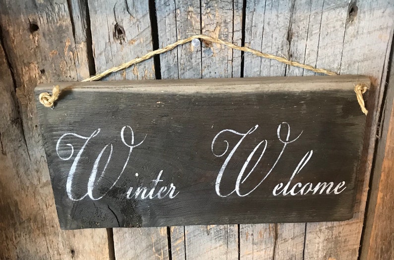 Winter Welcome Sign Winter Sign Welcome Wall Decor - Etsy