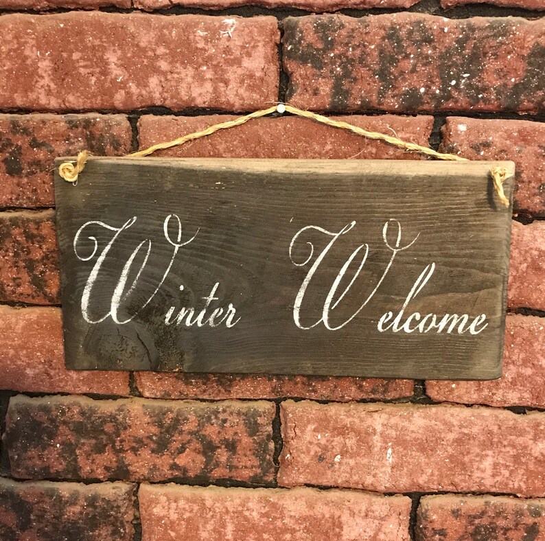 Winter Welcome Sign Winter Sign Welcome Wall Decor - Etsy