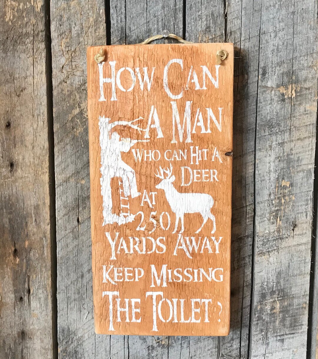 Hunting Bathroom Decor Bathroom Signs Gift for Hunters How Can A Man ...