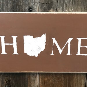 Ohio Home Sign Ohio State Sign Home Wall Decor Ohio Wall Art Painted ...