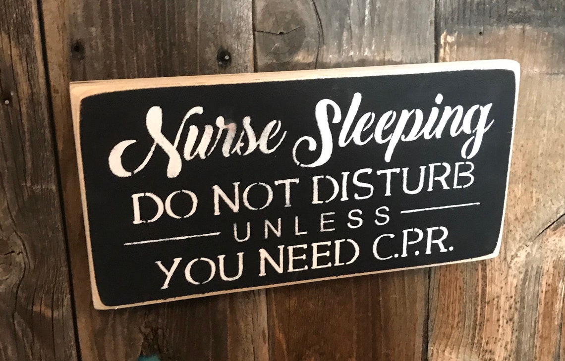 Nurse Sleeping Sign Funny Nursing Student Gift Nurse Wall | Etsy