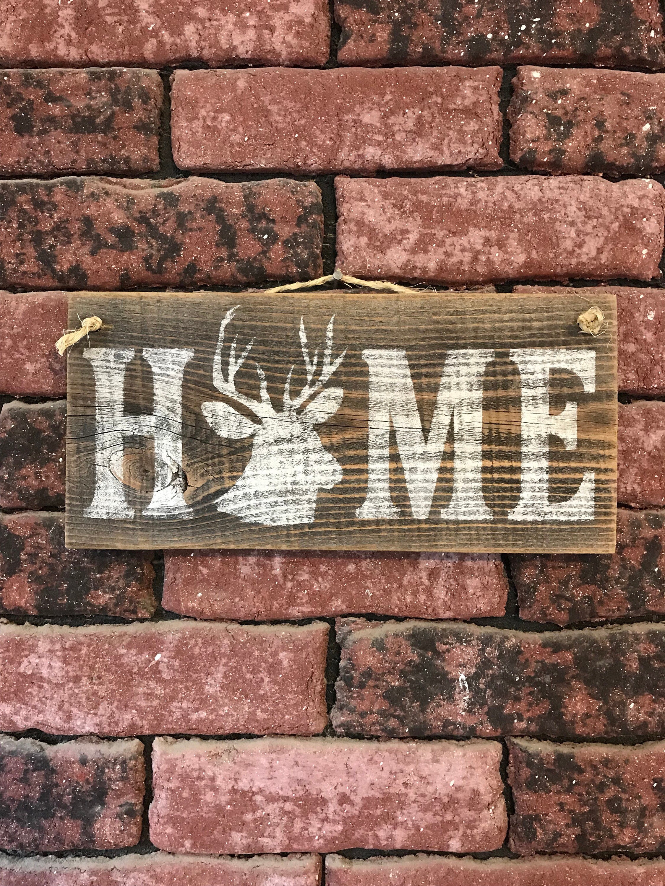 Home Sign Deer Sign Hunting Decor Barn Wood Sign Deer | Etsy