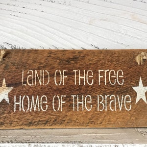 Land of the Free Home of the Brave Sign Veterans Day Gift - Etsy