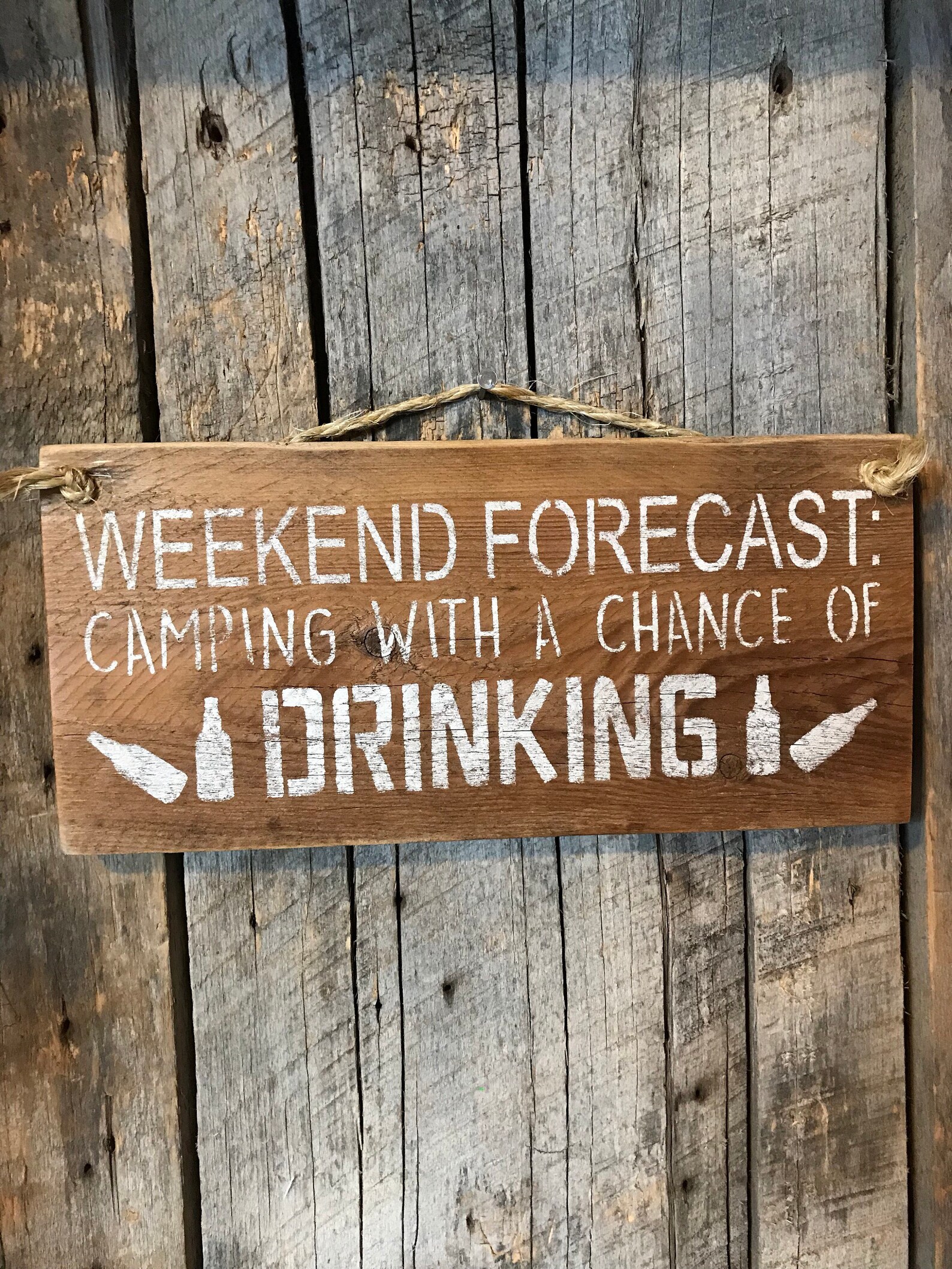 Weekend Forecast Camping With A Chance of Drinking Sign | Etsy