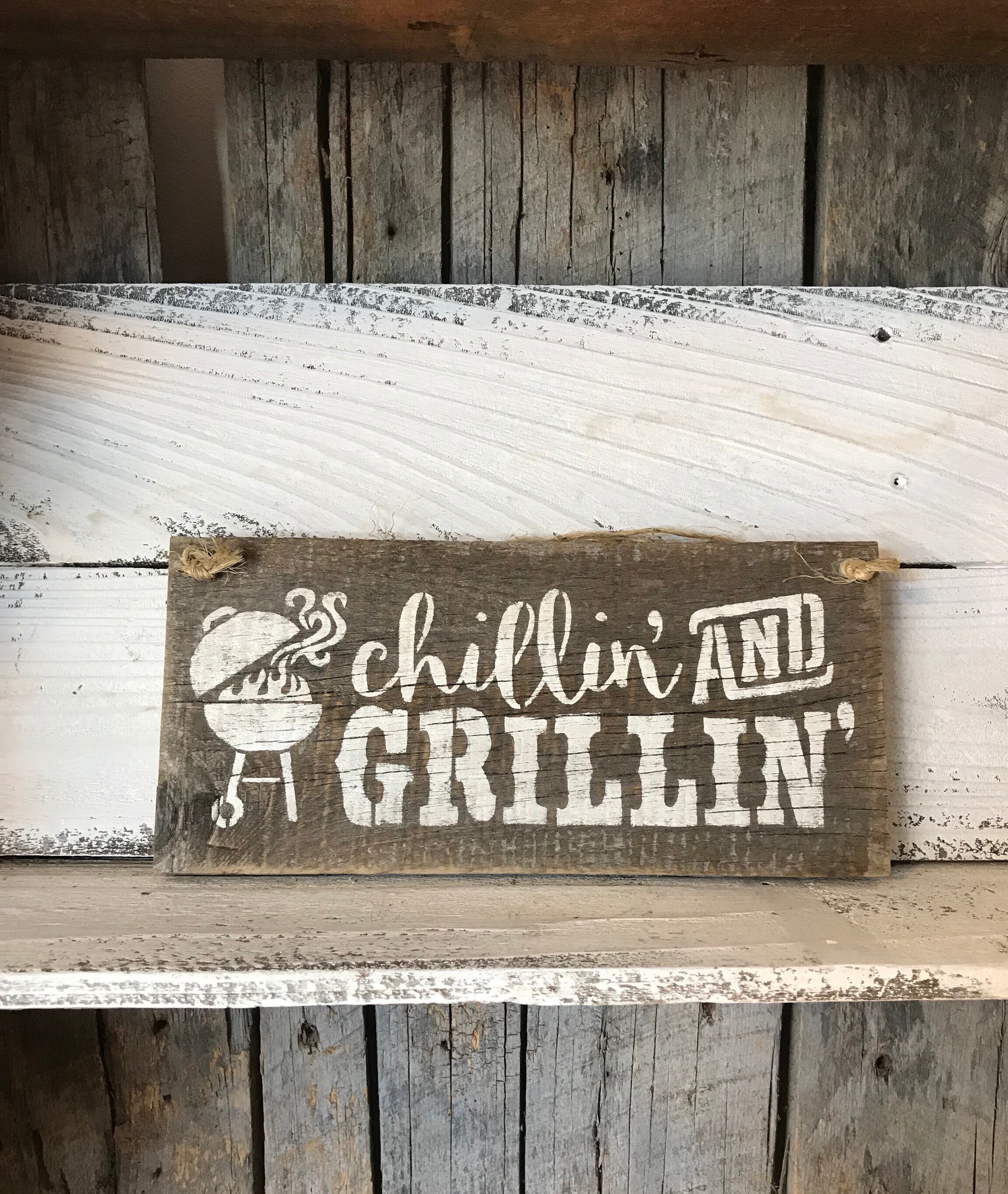 Chillin And Grillin Sign Porch Signs Patio Wall Decor | Etsy