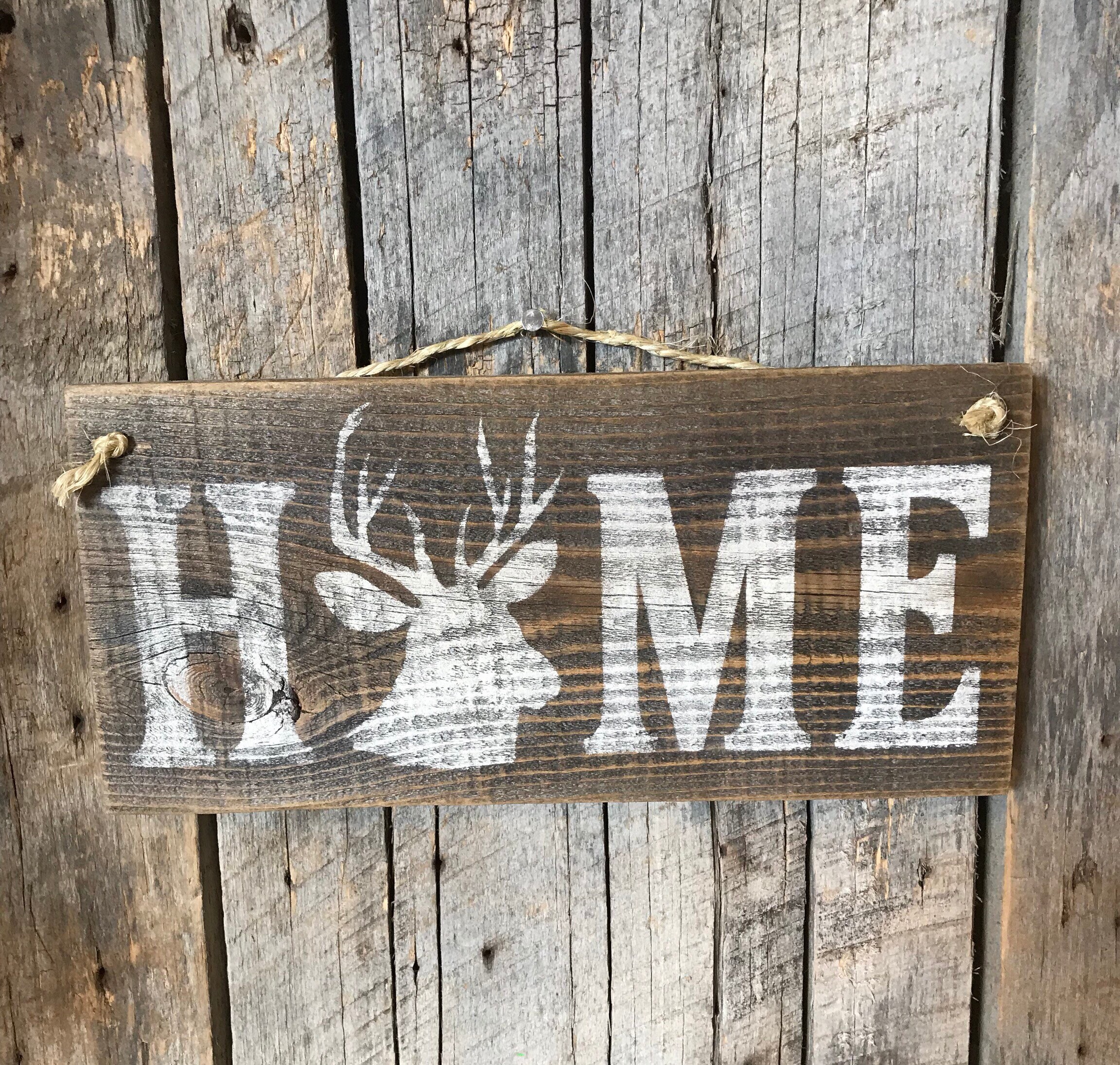 Home Sign Deer Sign Hunting Decor Barn Wood Sign Deer | Etsy