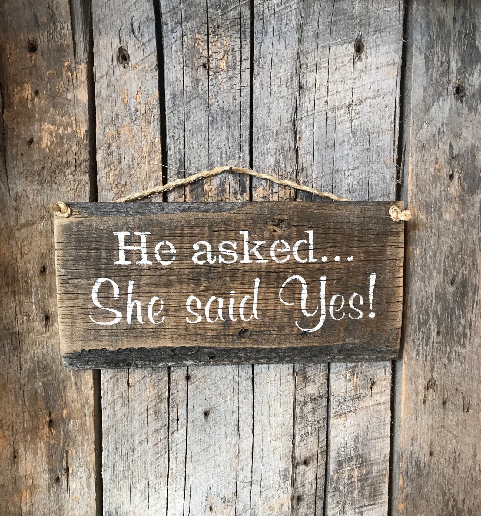 He Asked She Said Yes Sign Engagement Sign Wedding | Etsy