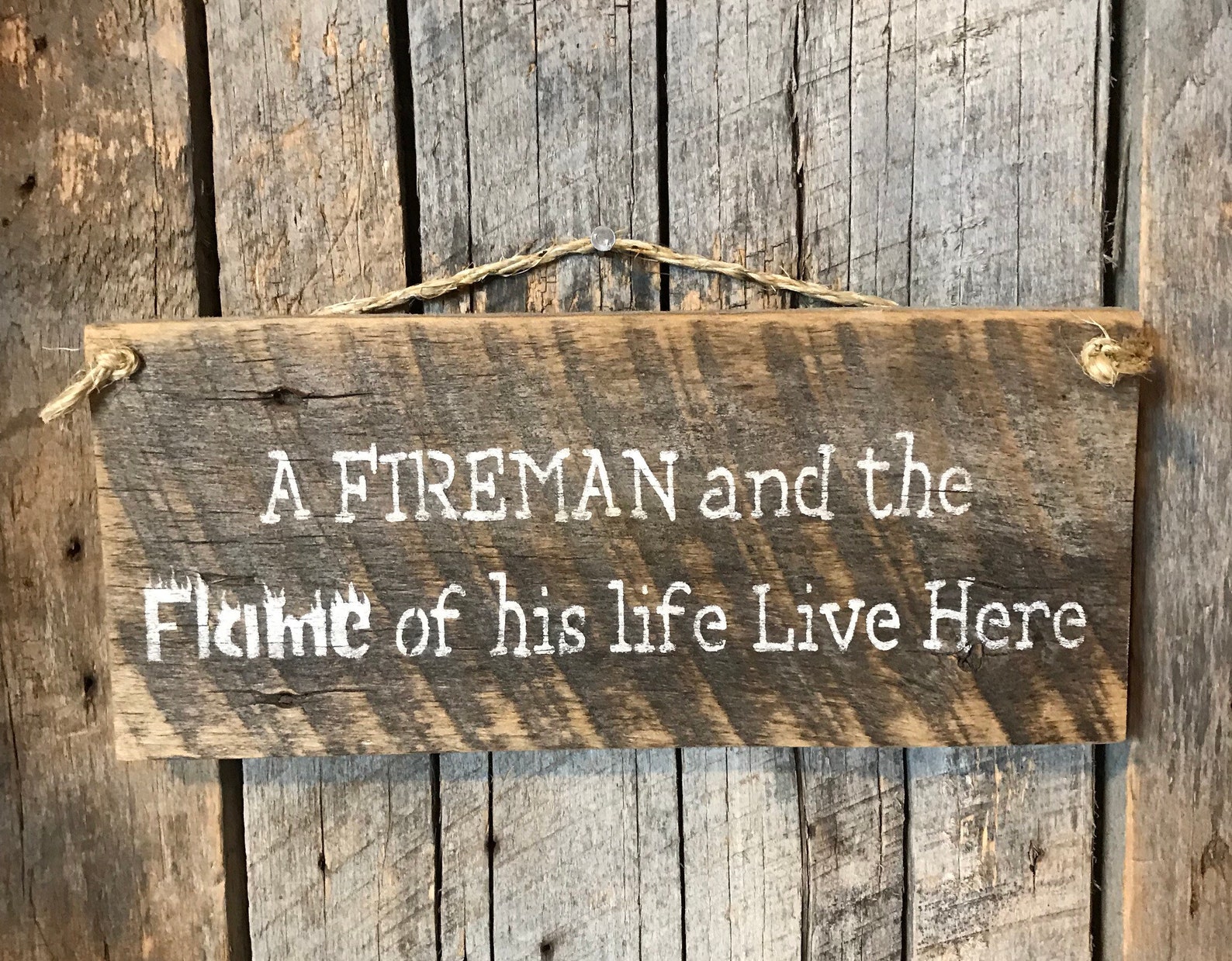 Fireman Gift Fireman Wedding Gifts Barn Wood Sign - Etsy