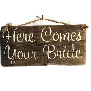 Here Comes Your Bride Sign Wedding Wall Art Wedding Sign Ceremony Wall ...