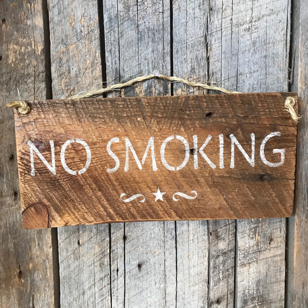 No Smoking Sign Entryway Sign Business Wall Art Barn Wood Sign Rustic ...