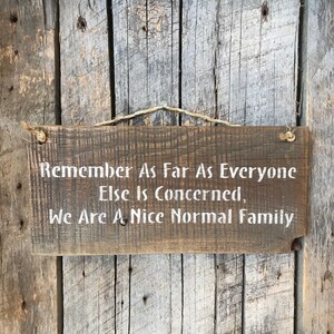 Nice Normal Family Sign Funny Family Sign Gift for Family - Etsy