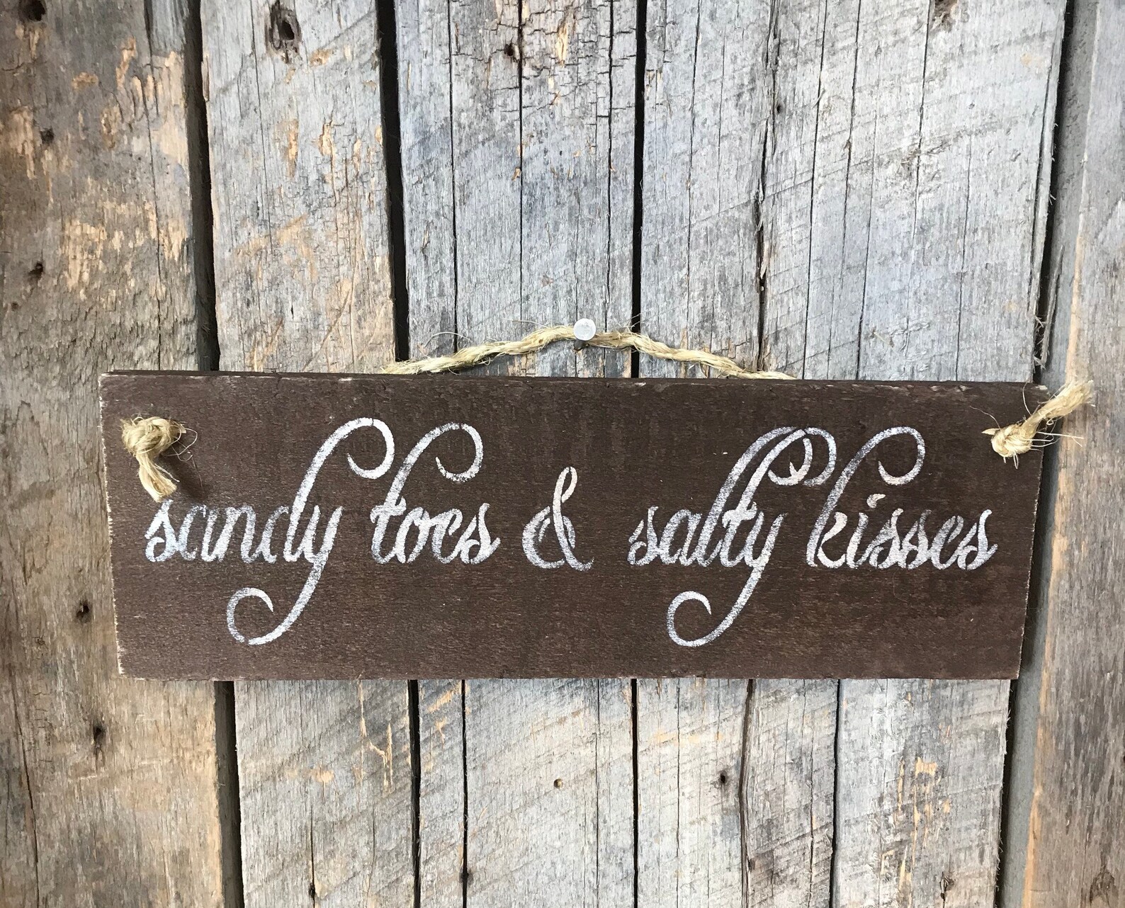 Sandy Toes and Salty Kisses Sign Beach Decor Pool Sign | Etsy