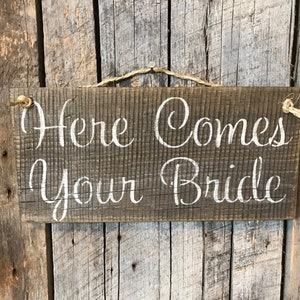 Here Comes Your Bride Sign Wedding Wall Art Wedding Sign Ceremony Wall ...