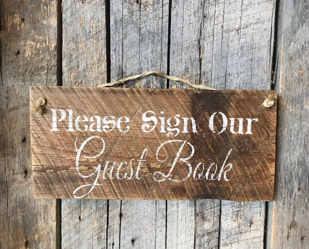 Please Sign Our Guest Book Sign Guestbook Sign Barn Wood - Etsy