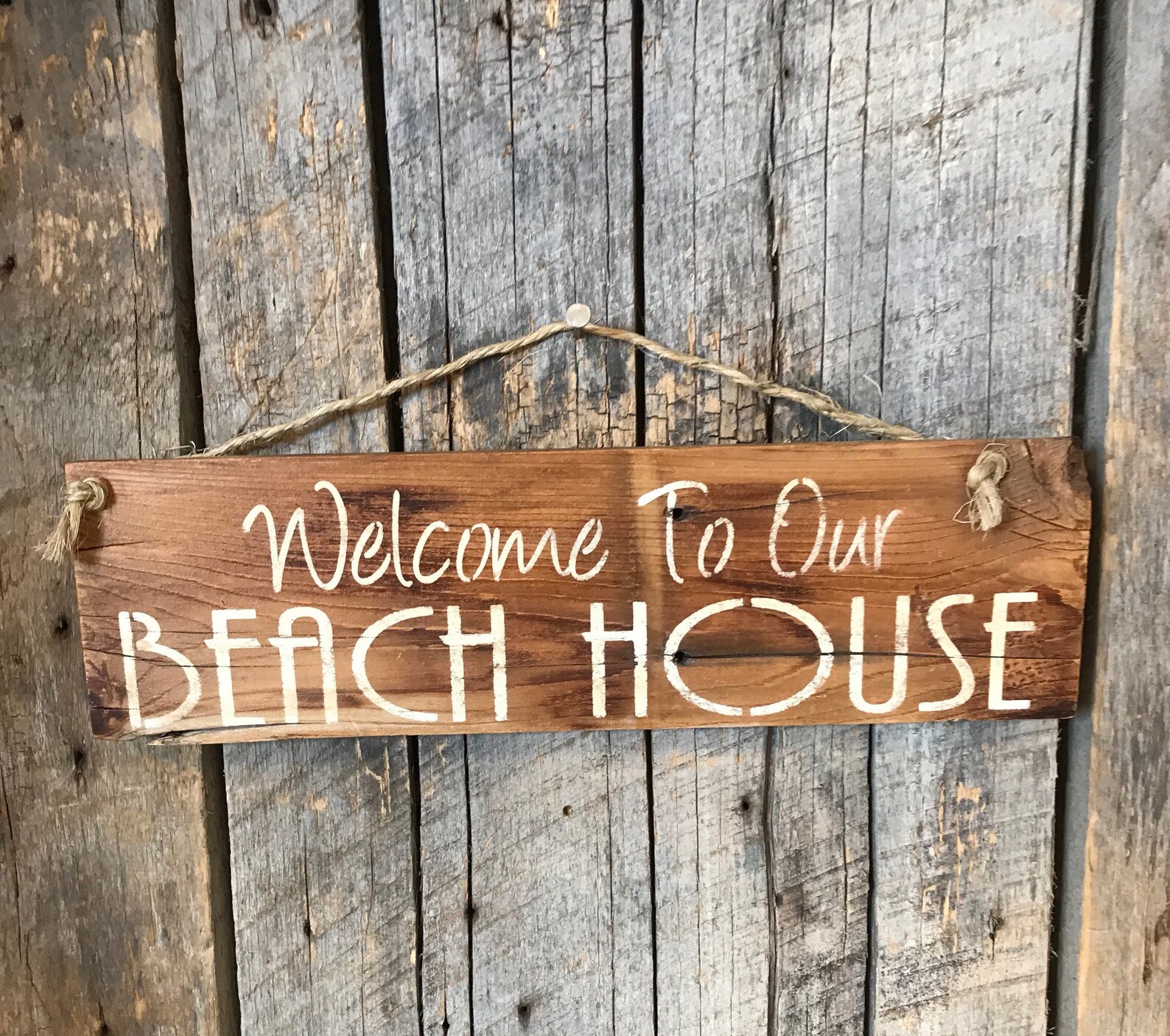 Welcome to Our Beach House Sign Barn Wood Sign Coastal - Etsy