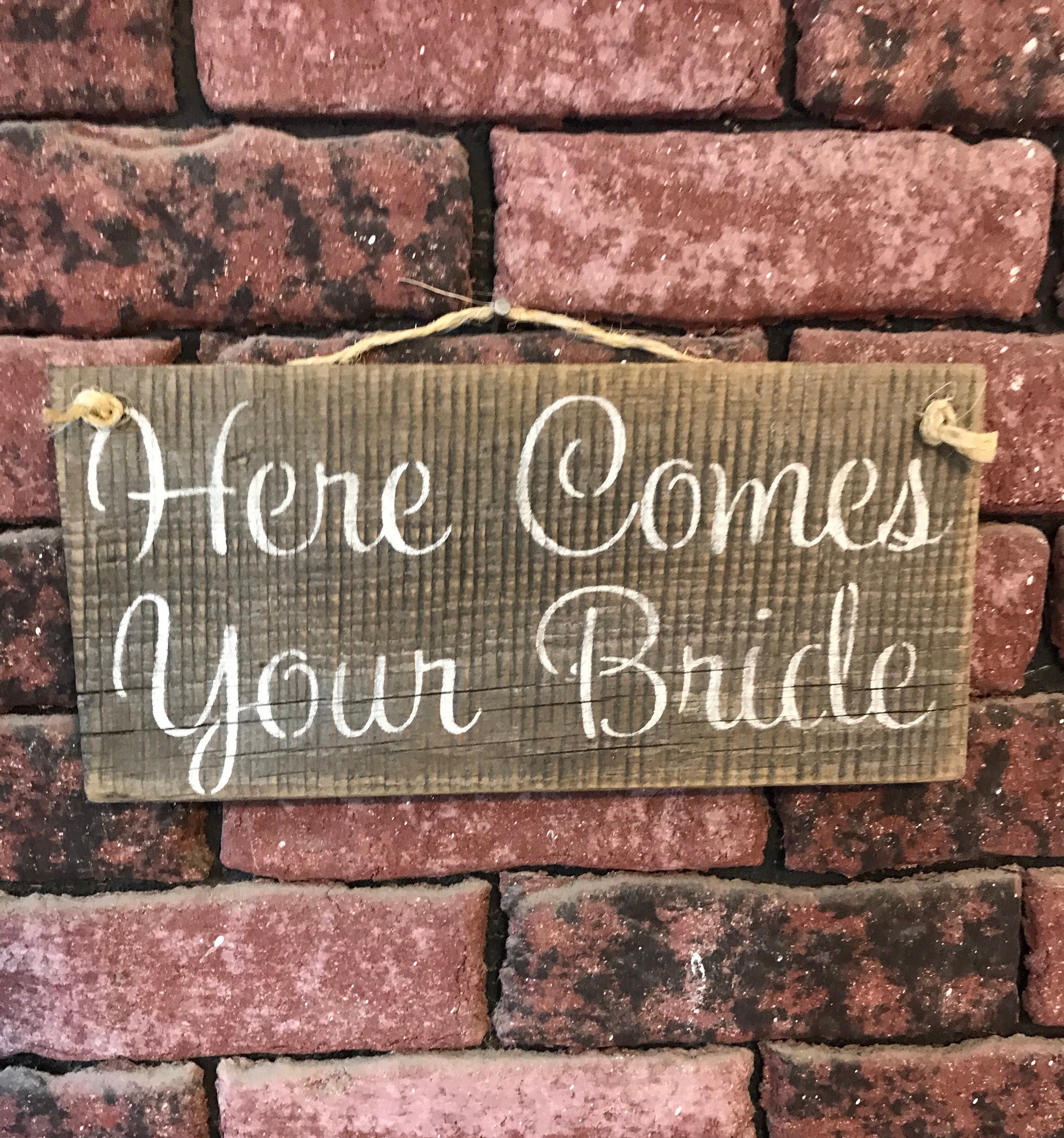 Here Comes Your Bride Sign Wedding Wall Art Wedding Sign | Etsy