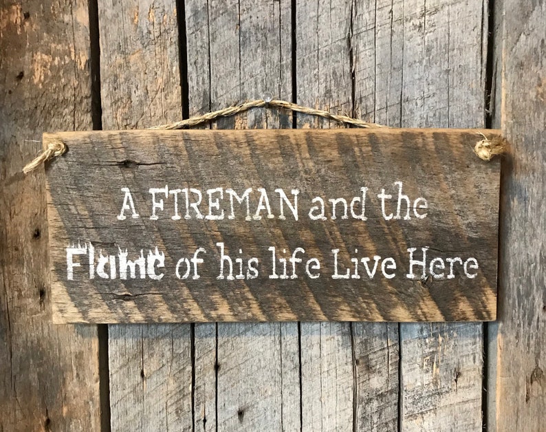 Fireman Gift Fireman Wedding Gifts Barn Wood Sign - Etsy