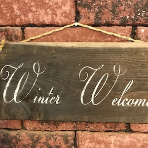 Winter Welcome Sign Winter Sign Welcome Wall Decor - Etsy