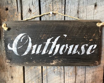 Rustic Outhouse Sign | Etsy